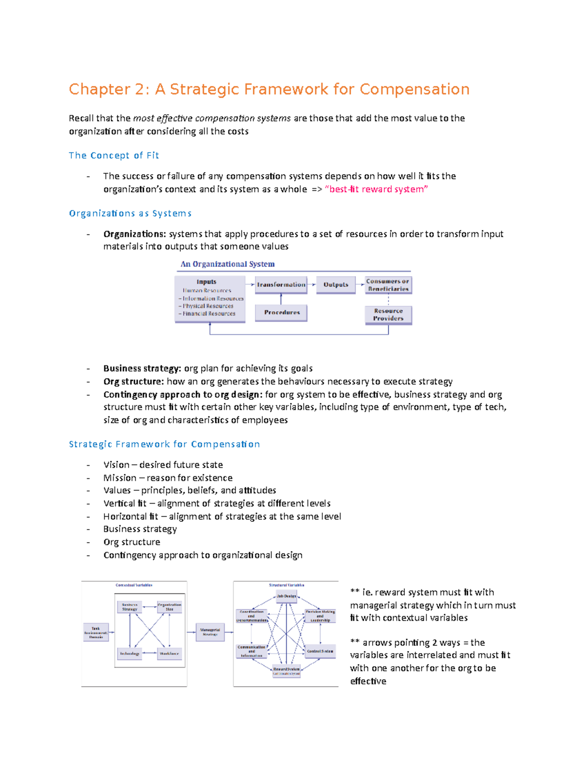 Chapter 2 - strategic framework for compensation - Chapter 2: A ...