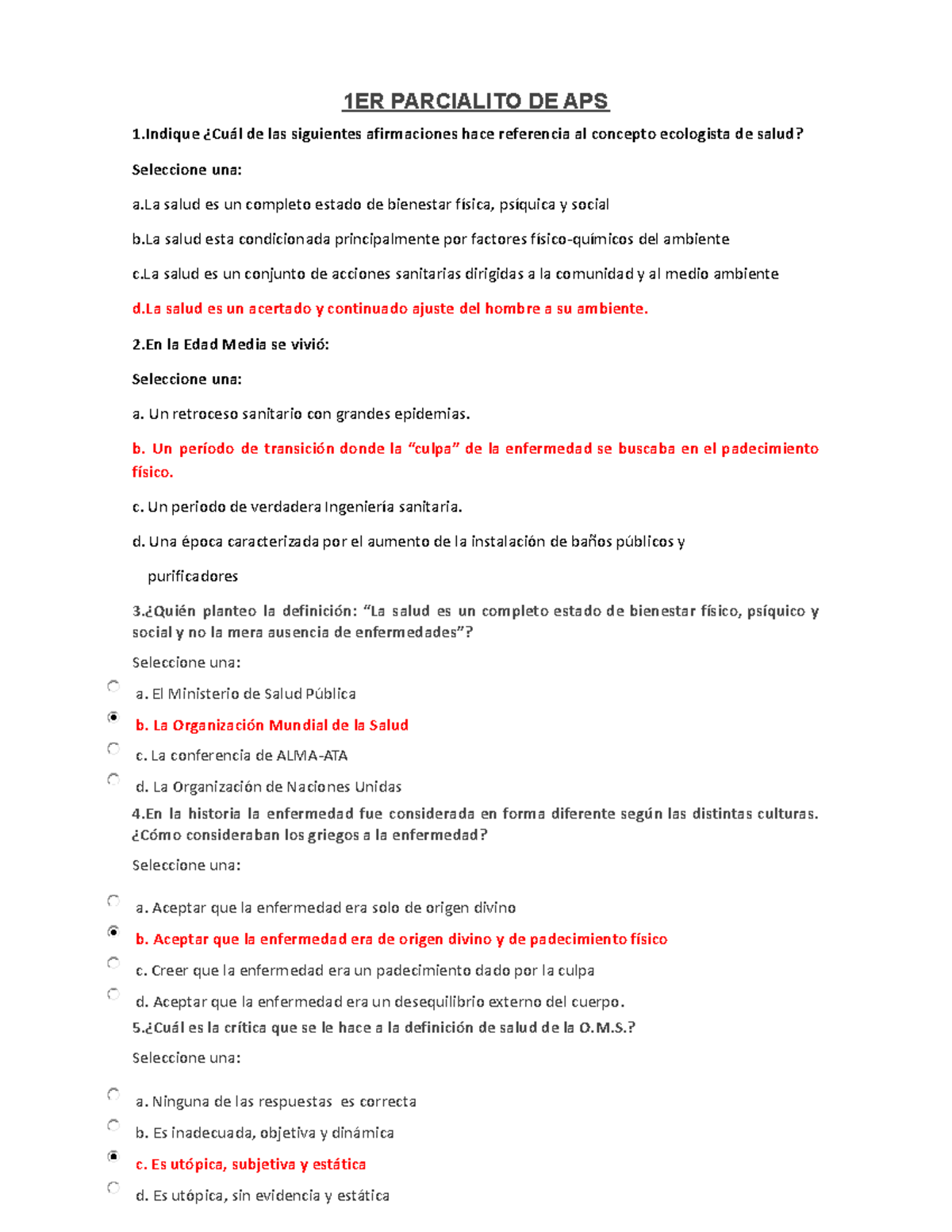 1ER Parcialito DE APS - Preparo para las pruebas de aps - 1ER PARCIALITO DE APS 1 ¿Cuál de las ...