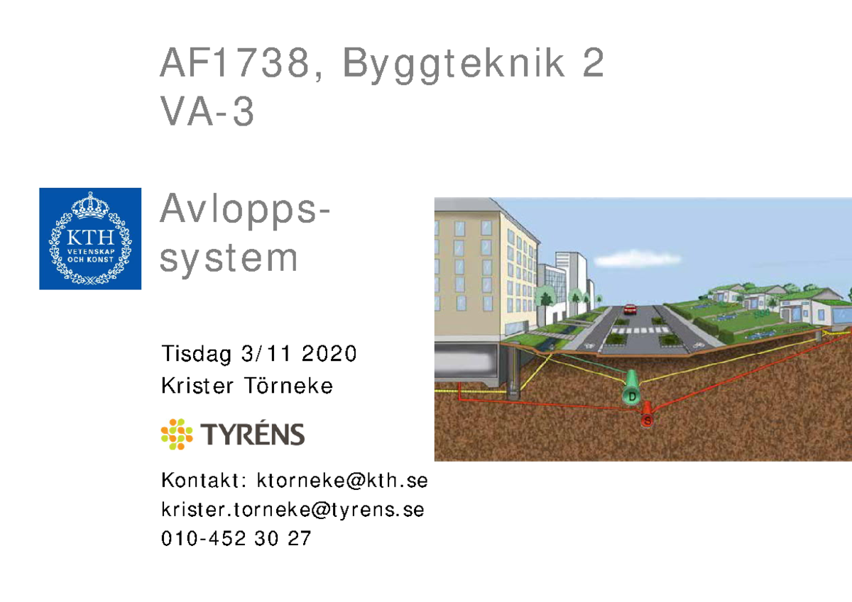 VA+F%C3%B6rel%C3%A4sning+3 - AF1738, Byggt eknik 2 VA- 3 Avlopps- syst ...
