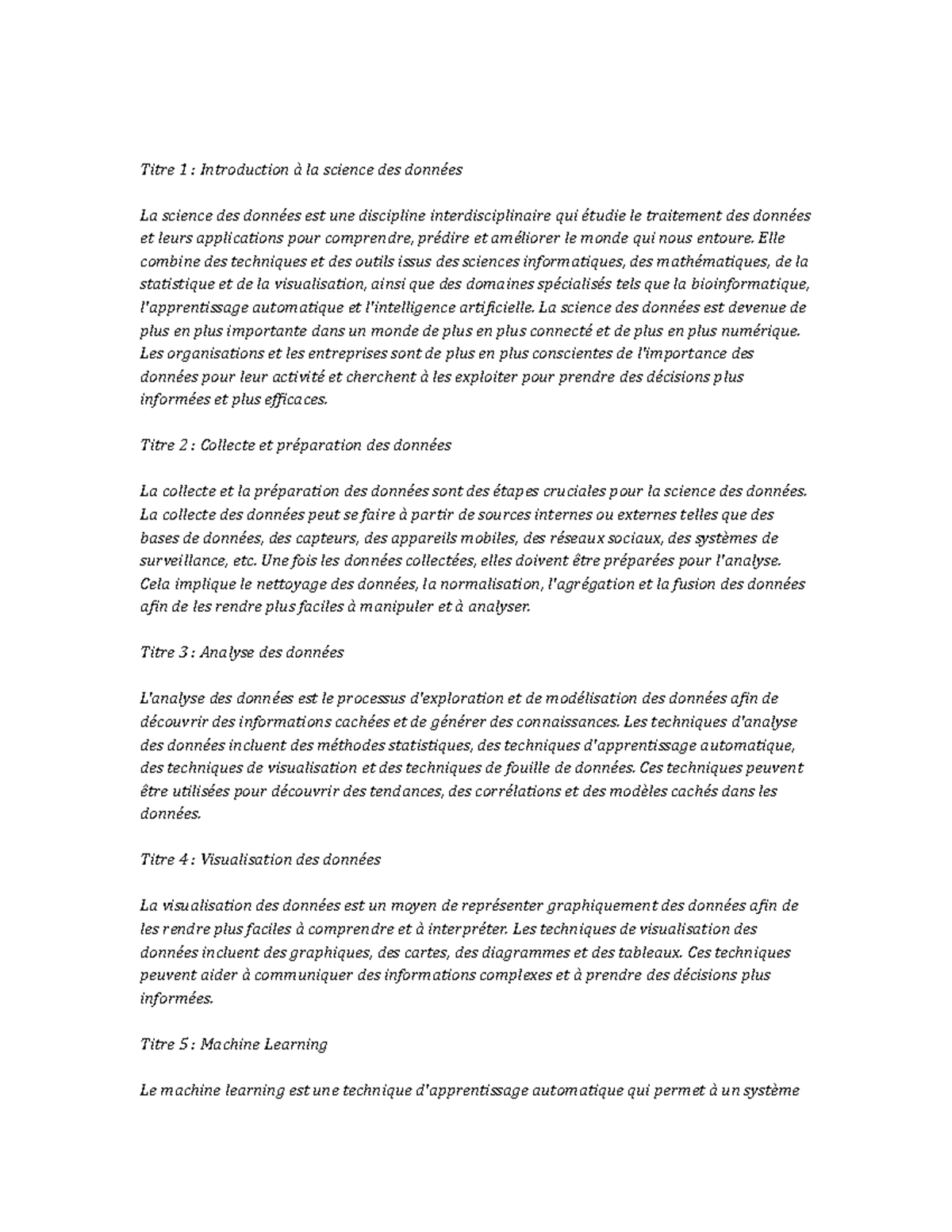 Data Science note study - Titre 1 : Introduction à la science des ...