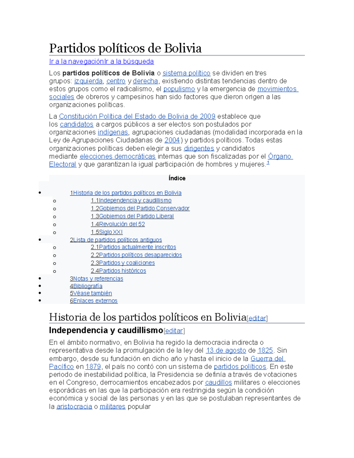 Partidos políticos de Bolivia - La Constitución Política del Estado de ...
