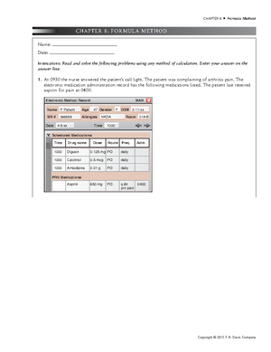 Syringe and Needles Practice Worksheet - UNIT 4 Administration of ...