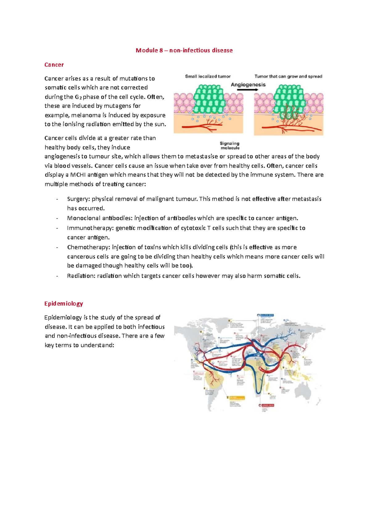 Module 8 - biology - Module 8 – non-infectious disease Cancer Cancer arises as a result of ...