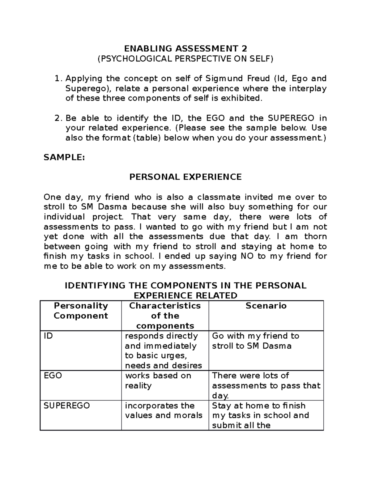 Enabling Assessment 2 - Psychological Perspective (7) (1) - ENABLING ...