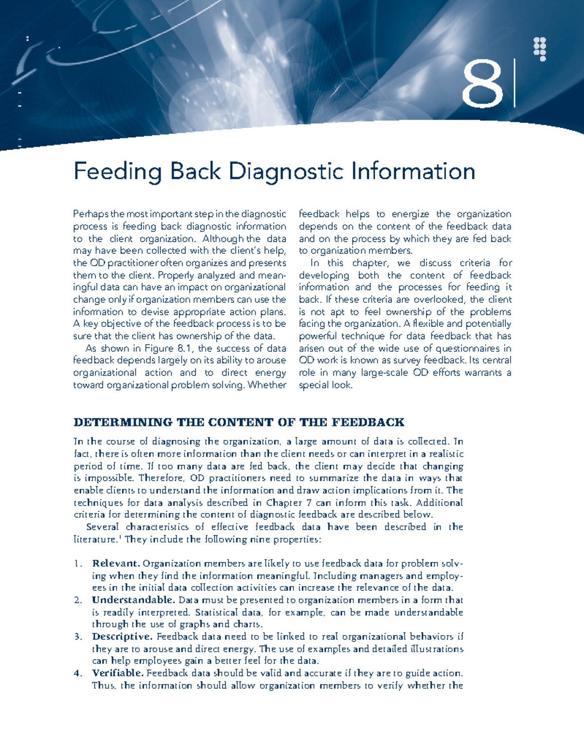 Chapter 08 Feeding Back Diagnostic Information - 8 Feeding Back ...