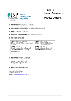 EC 311 Semester 2 2023 Tutorial 2 - - Studocu