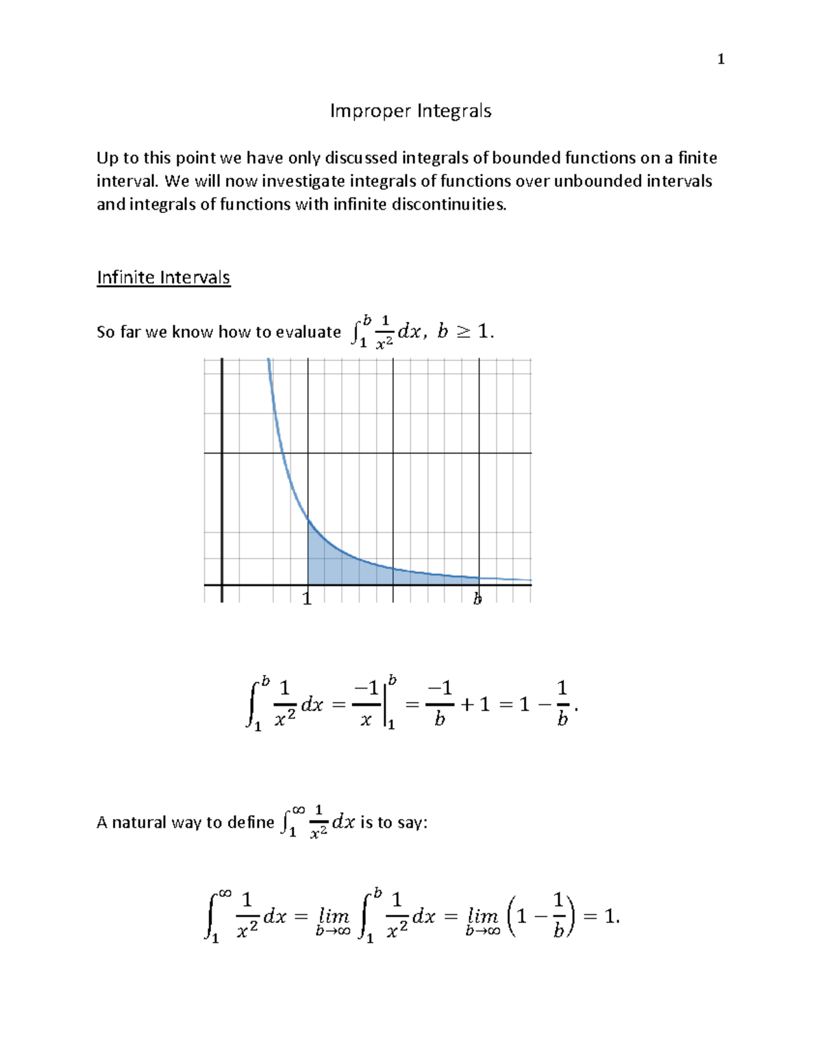 Improper Integrals Calculus With Analytic Geometry Ii Improper Integrals Up To This Point We