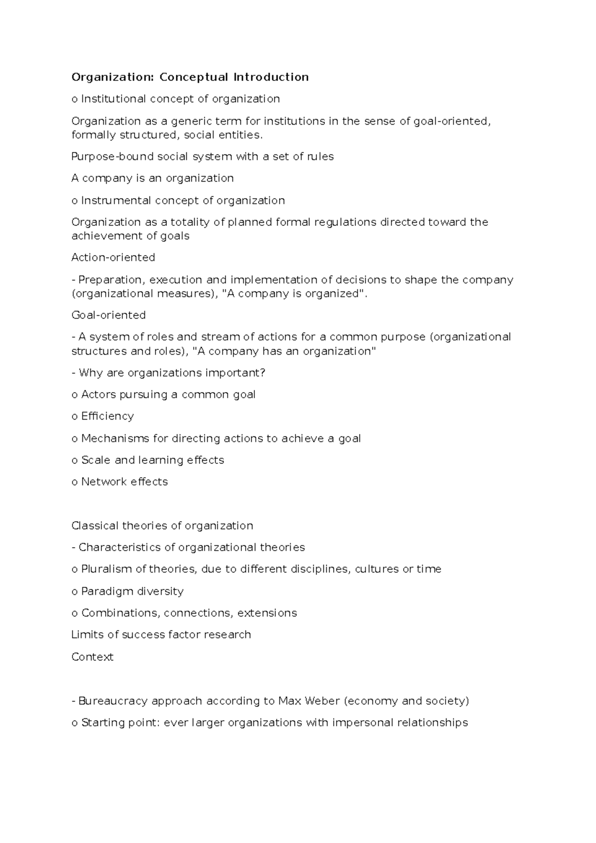 Organisation - Lecture notes 3 - Organization: Conceptual Introduction ...