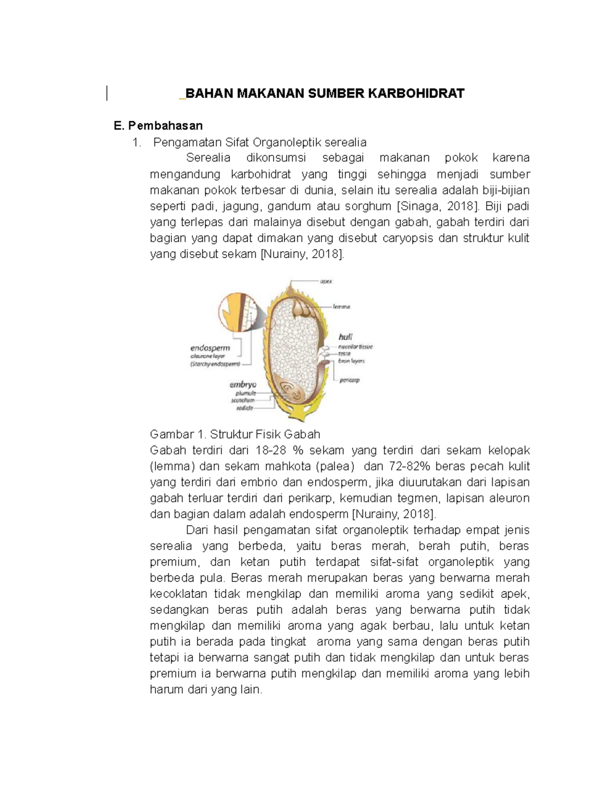 Laprak Karbo - BAHAN MAKANAN SUMBER KARBOHIDRAT E. Pembahasan 1 ...