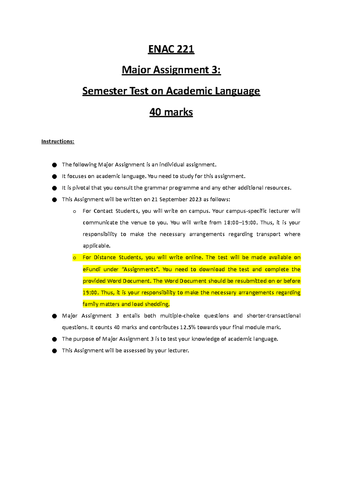ENAC 221 Major Assignment 3 Instructions 1 - ENAC 221 Major Assignment ...