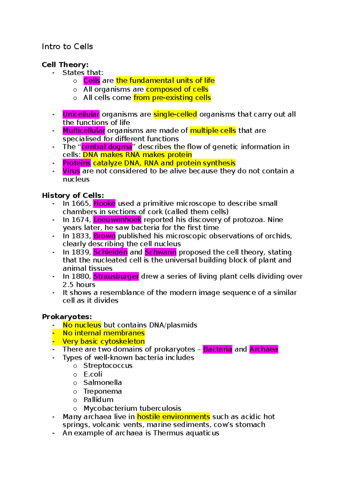 W1 L1 Intro to Cells - This note gives you the details of the cell ...