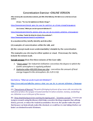 Concretization Exercise - Concretization Exercise “Deep sleep is like a ...