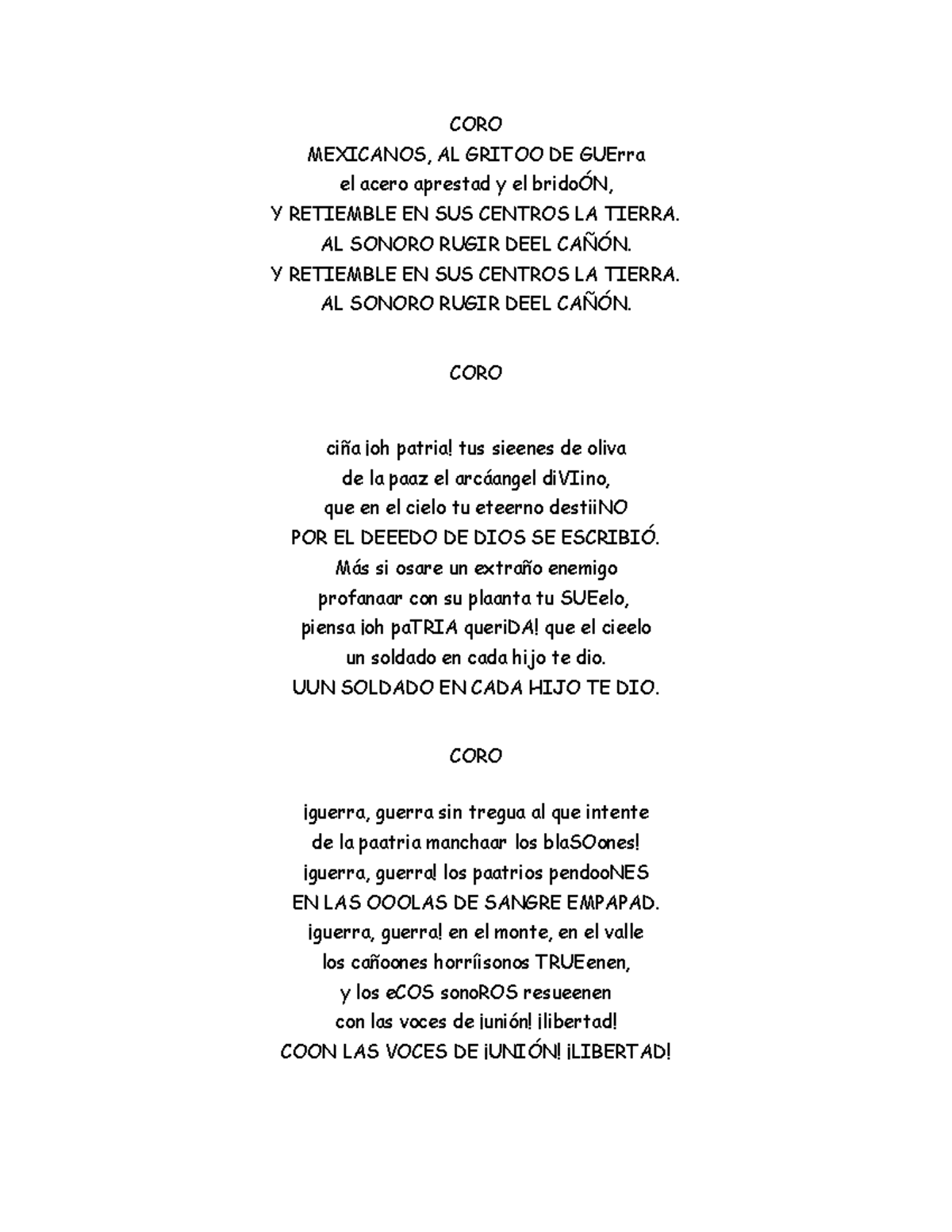 Himno Nacional PARA Ensayo - CORO MEXICANOS, AL GRITOO DE GUErra el ...