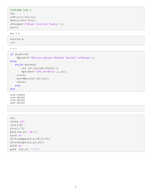 Numerical Method Lab manual (MATLAB) - MGM JAWAHARLAL NEHRU ENGINEERING ...