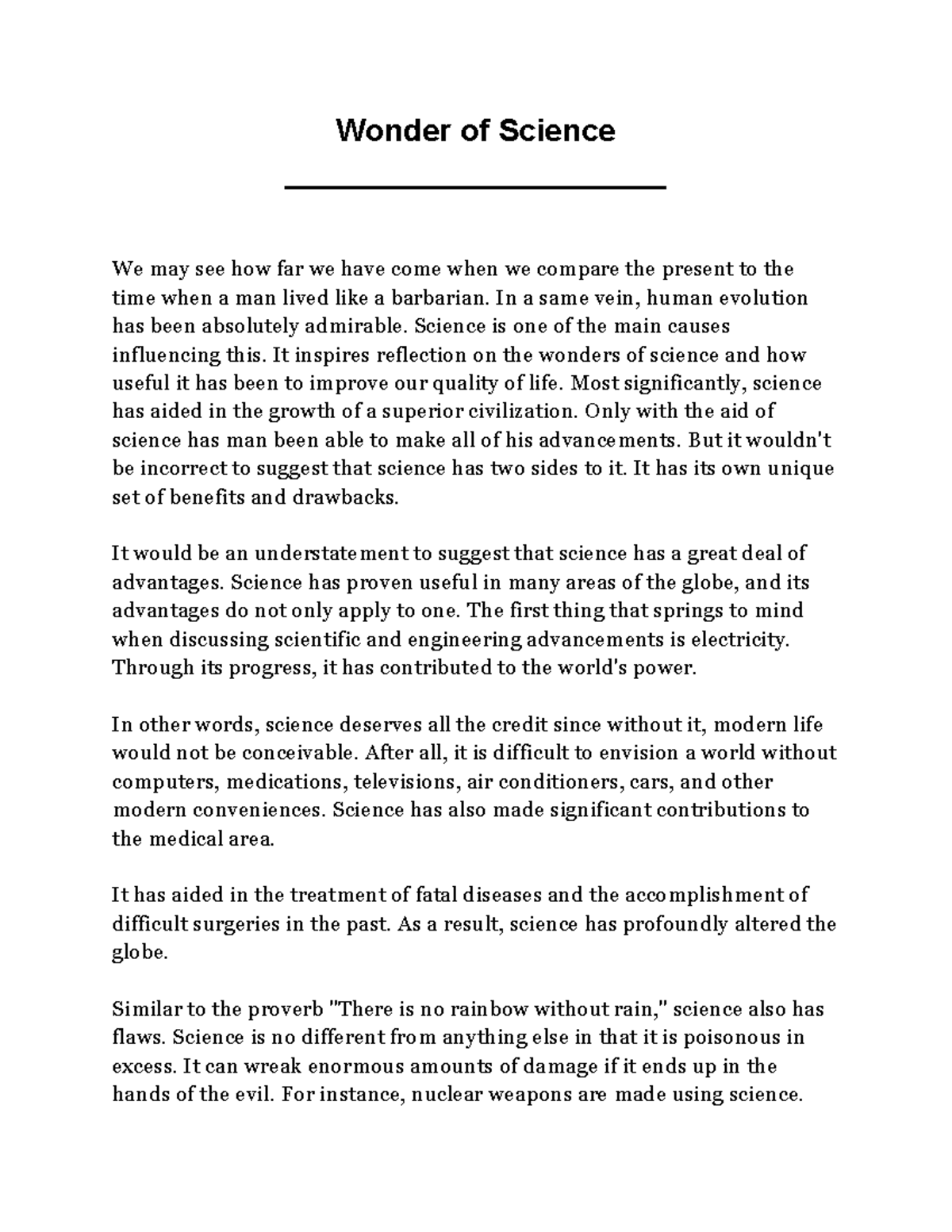 Wonder of Science - Wonder of Science ______________________ We may see ...