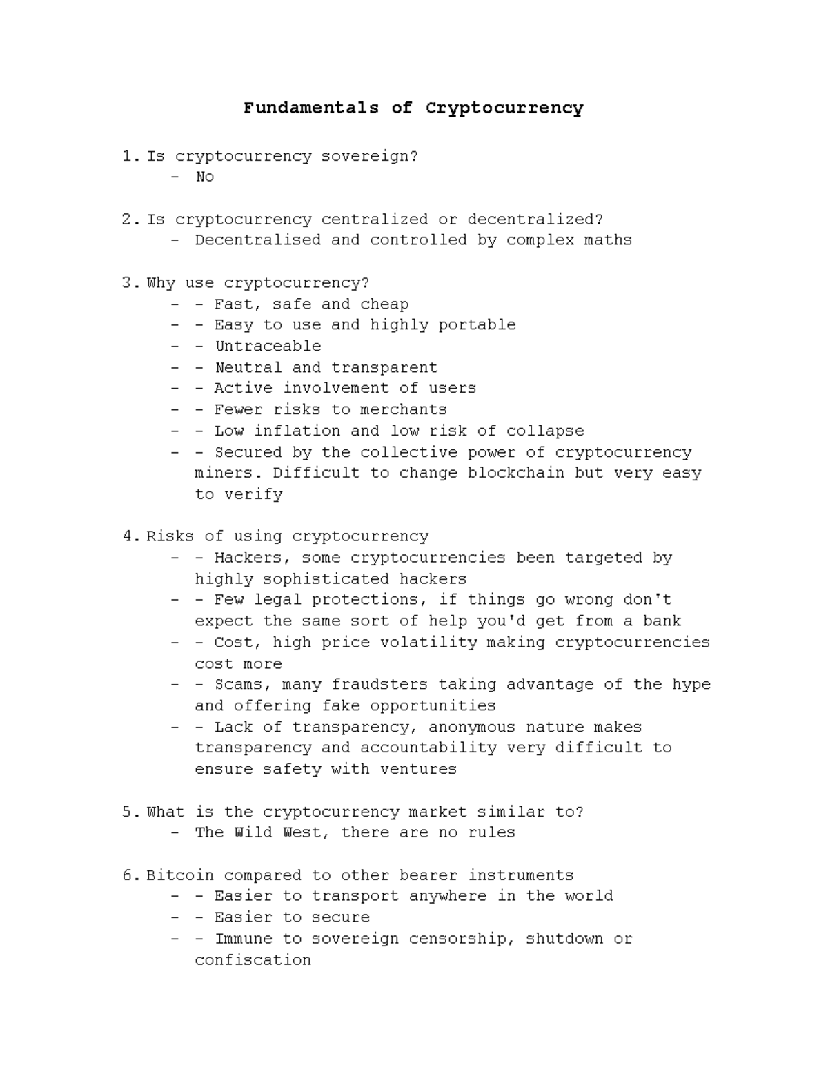 Fundamentals of Cryptocurrency Part 2 - Fundamentals of Cryptocurrency ...