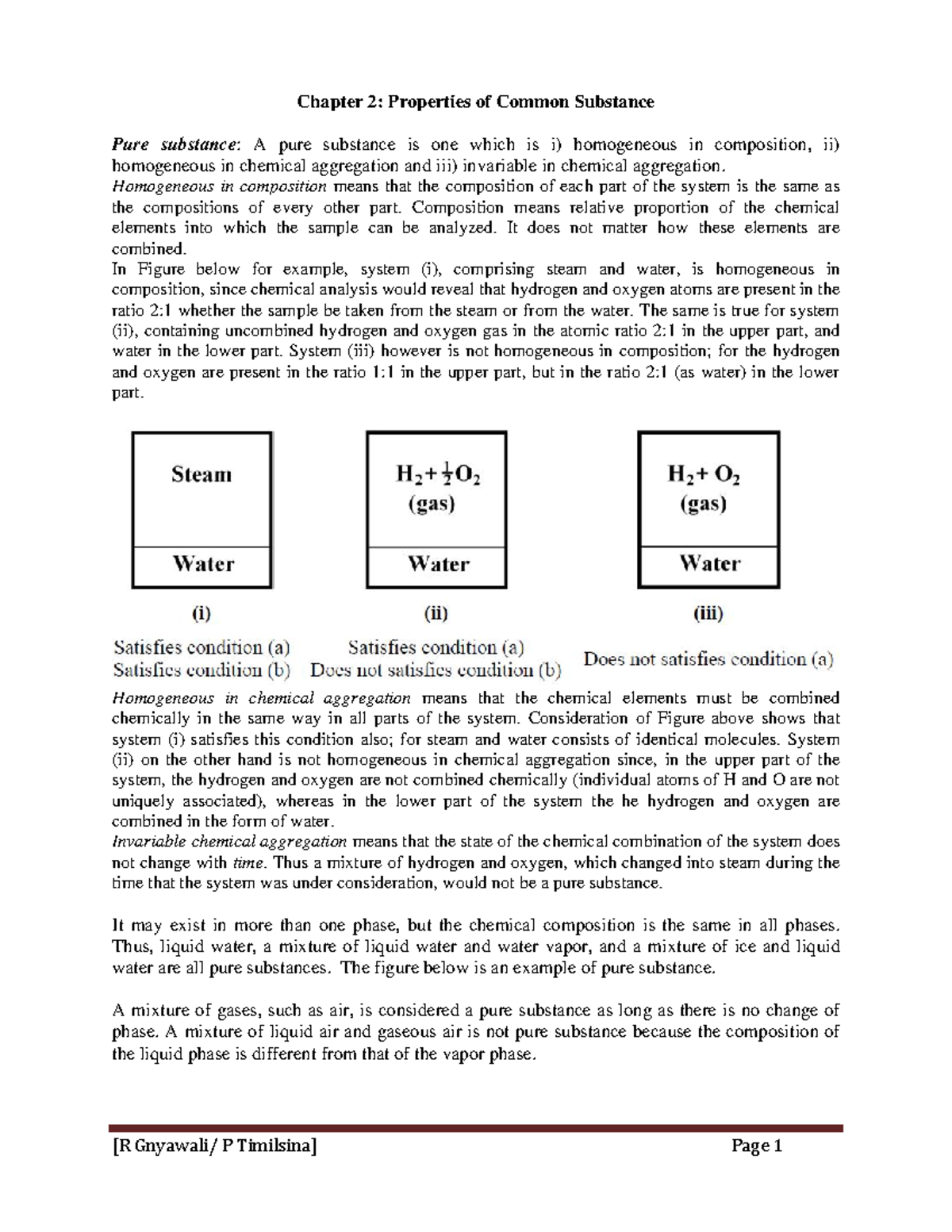 Th3 - Enjoy - Chapter 2: Properties of Common Substance Pure substance ...