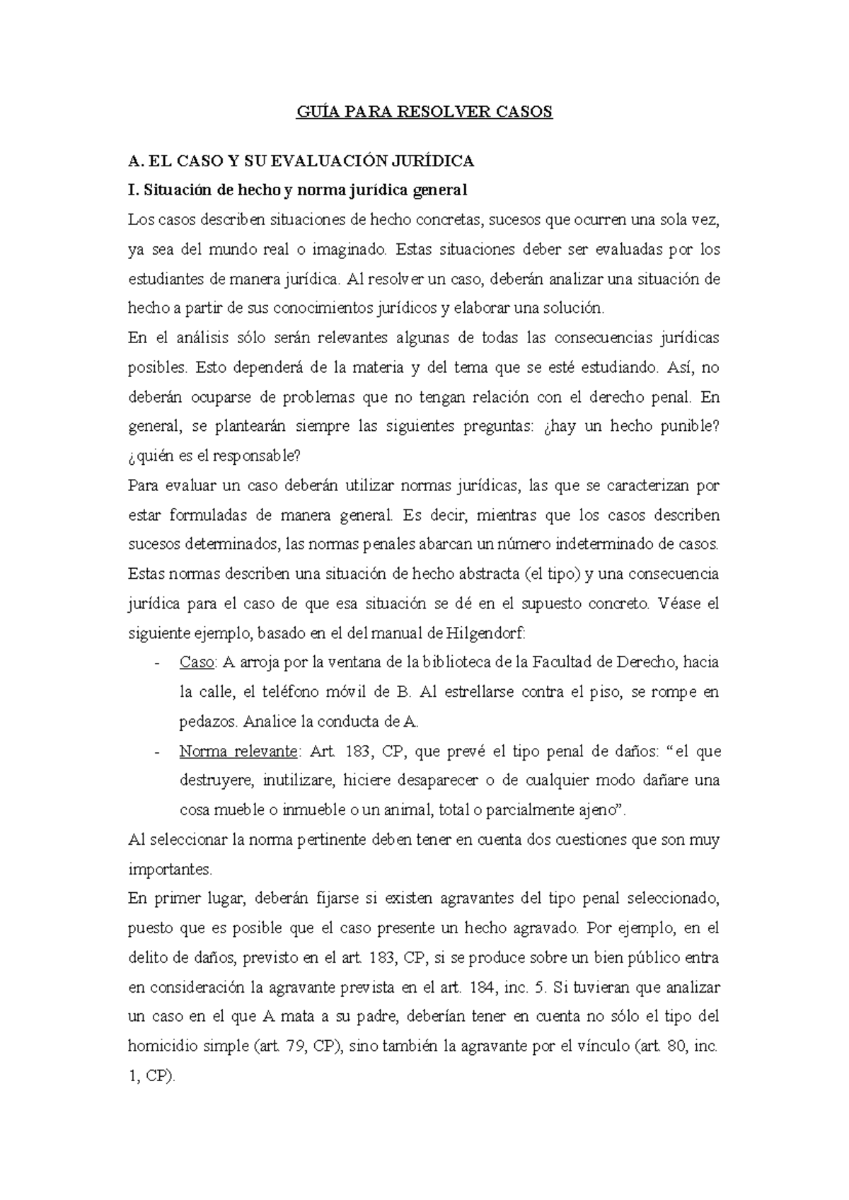 Guía para resolver casos - GUÍA PARA RESOLVER CASOS A. EL CASO Y SU ...