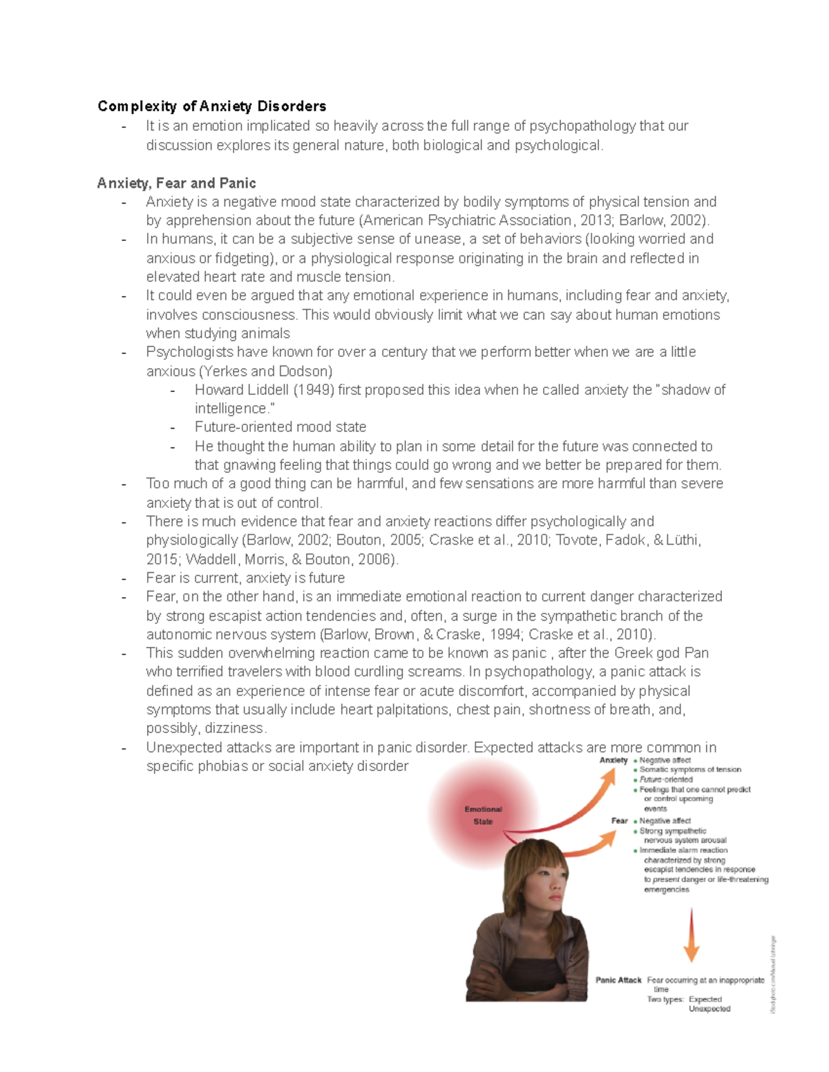 338 Quiz 4 - Study notes for PSYCH338 - Quiz 4 - Complexity of Anxiety ...
