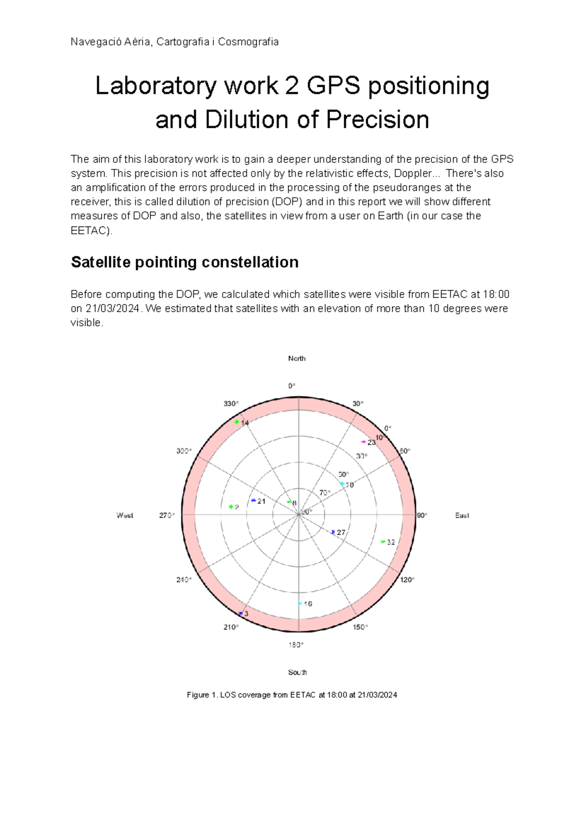Laboratory work 2 GPS positioning and Dilution of Precision - This ...