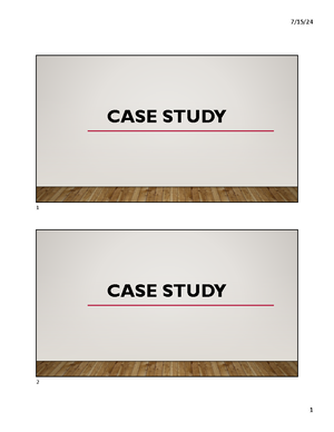 CASE- Study - I. OBJECTIVES Students should be able to integrate and ...