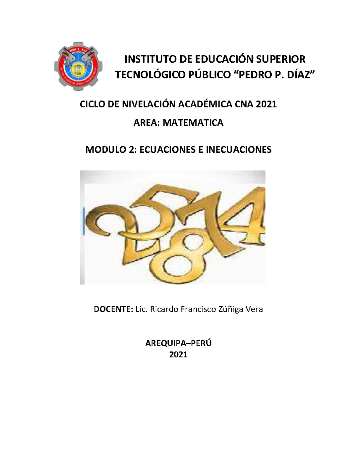 Modulo 2 CNA 2021 Matematica PROF. Ricardo Francisco Zuñiga VERA ...