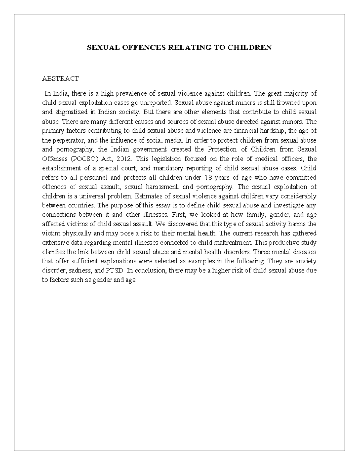 Sexual Offences Relating TO Children - SEXUAL OFFENCES RELATING TO ...