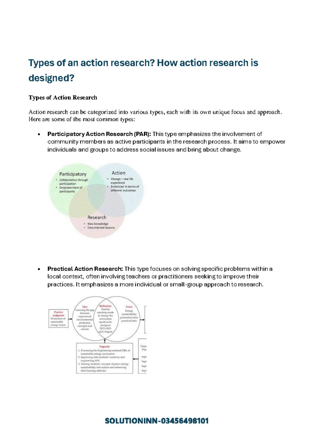 Types of action research How action research is designed - SOLUTIONINN ...