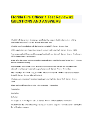 Florida Fire Officer 1 EXAM Questions AND Answers - Florida Fire ...