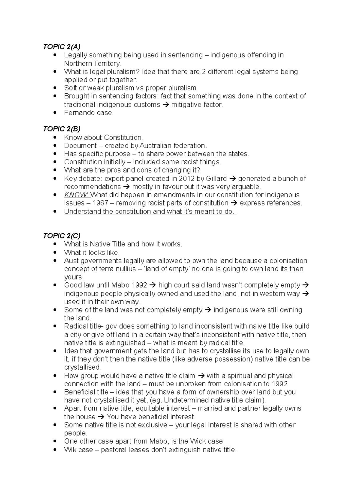 BJU150 tutorial exam pointers - TOPIC 2(A) Legally something being used ...