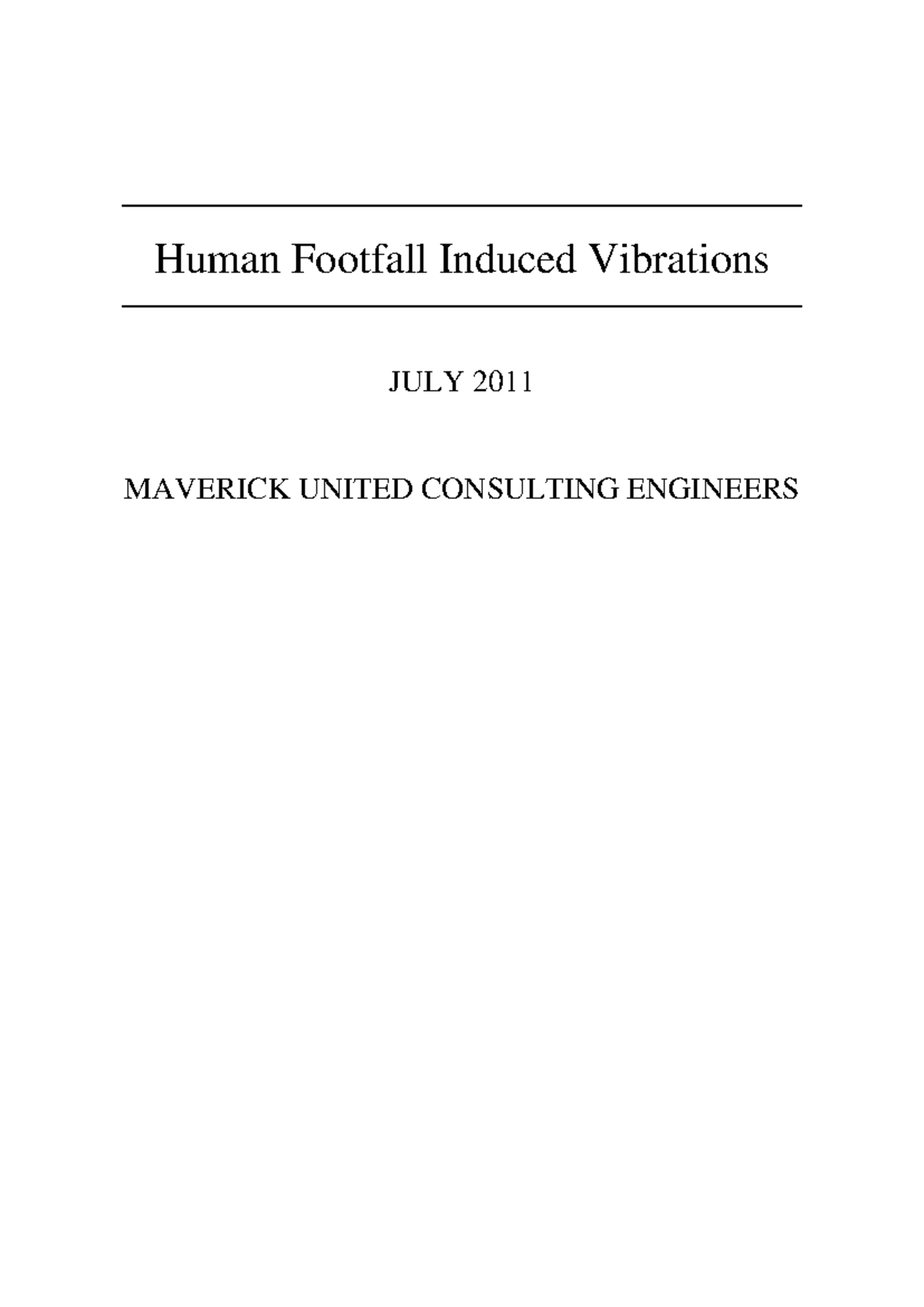 Human Footfall Induced Vibrations - 1 Limitations 1.1 Finite Element ...