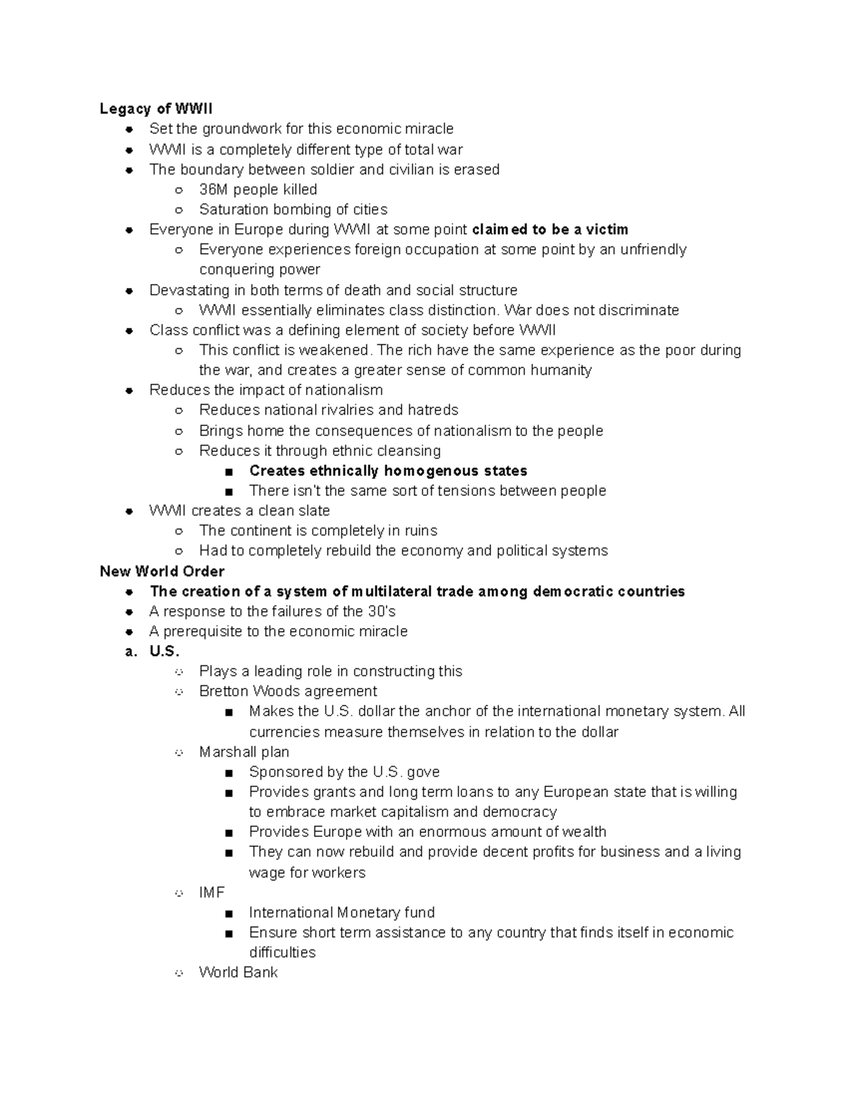 Economic Miracle 1945-72 - Legacy of WWII Set the groundwork for this ...