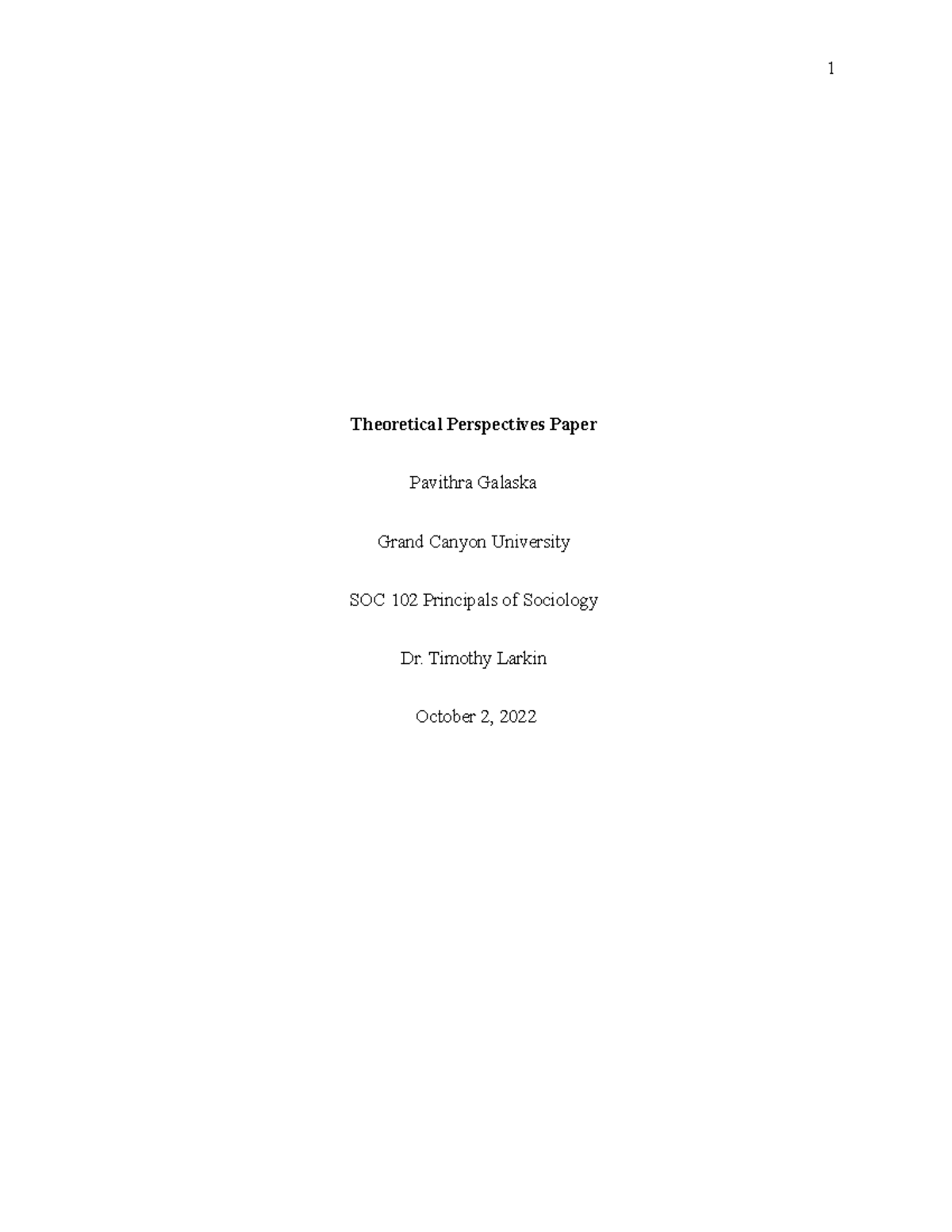 Theoretical Perspectives Paper - Theoretical Perspectives Paper ...