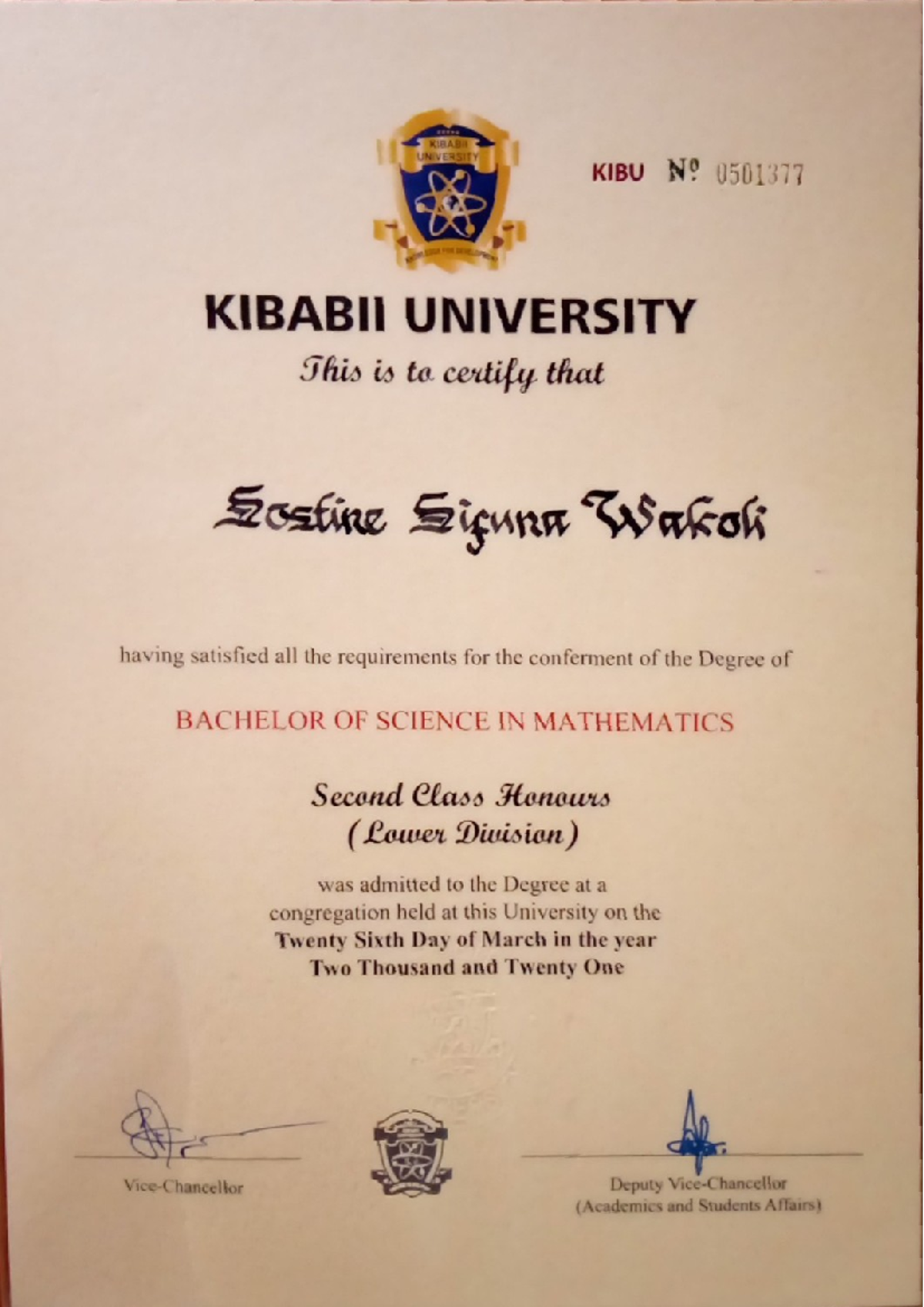 Degree - Mathematics - Masters of Science in Pure Mathematics - Studocu