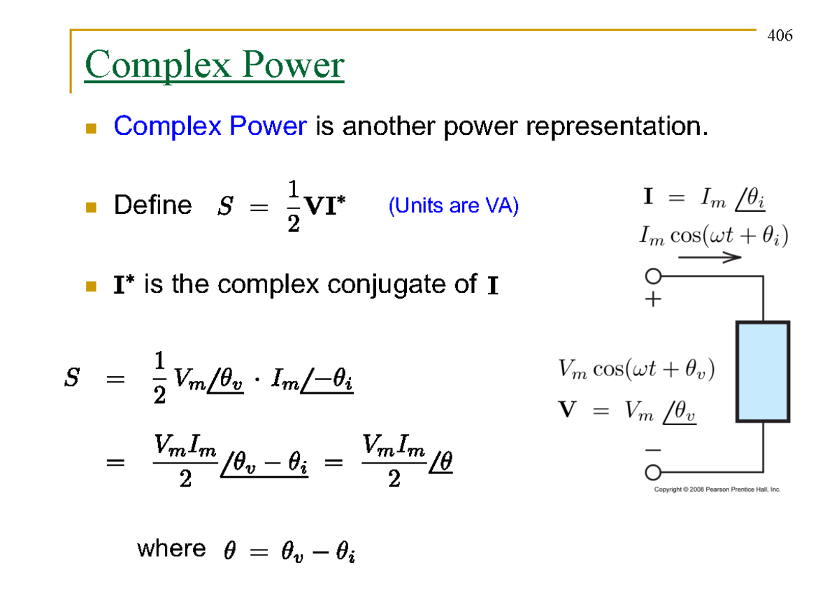 Fo EN Part5 Three Phase Power - 406 Complex Power n Complex Power is ...