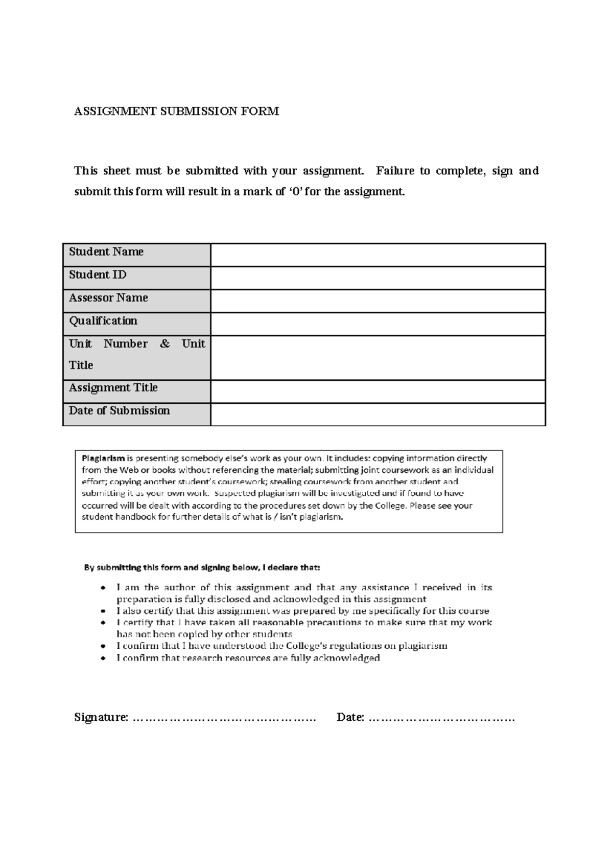 7ps and Marketing Plan - ASSIGNMENT SUBMISSION FORM This sheet must be ...