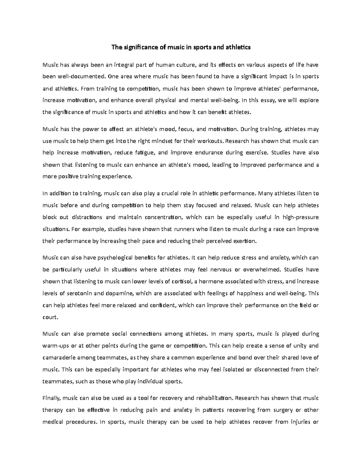 Music Business - The significance of music in sports and athletics ...