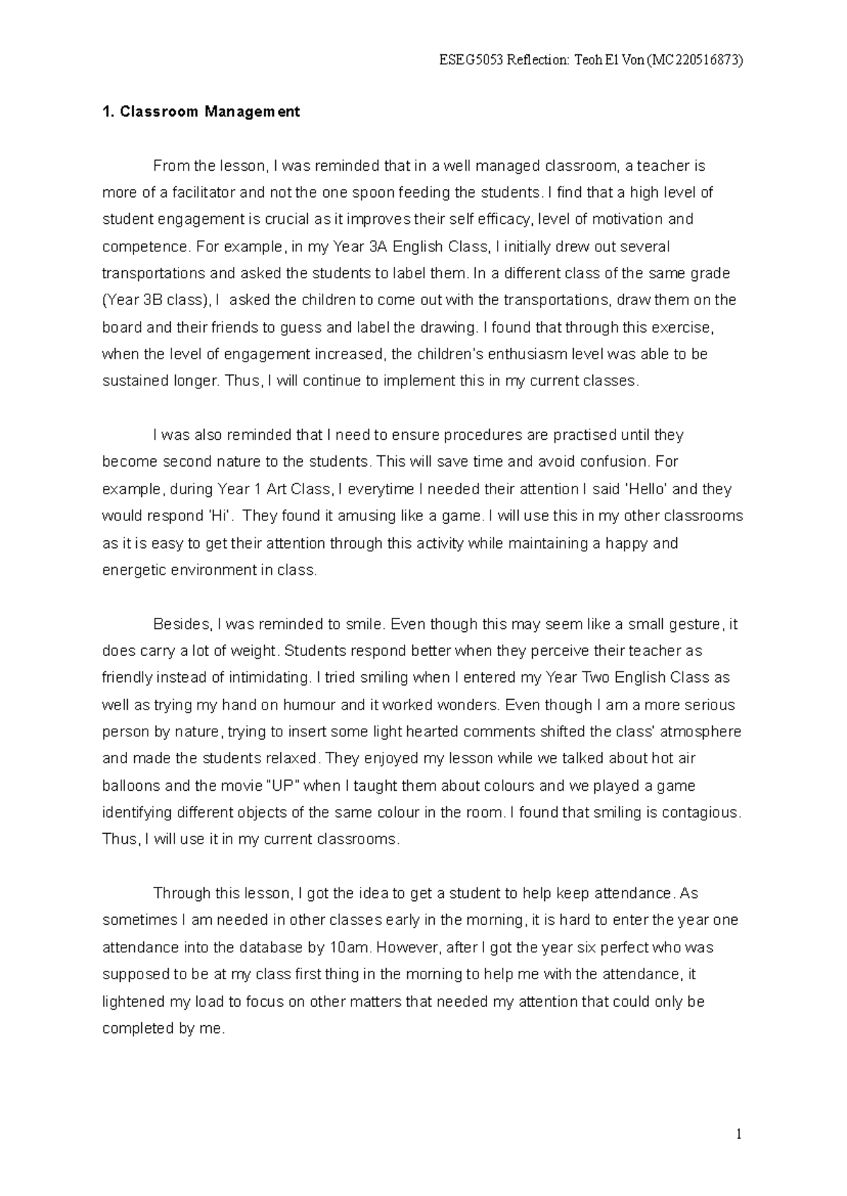 Reflection counseling essay assessment in education - 1. Classroom ...
