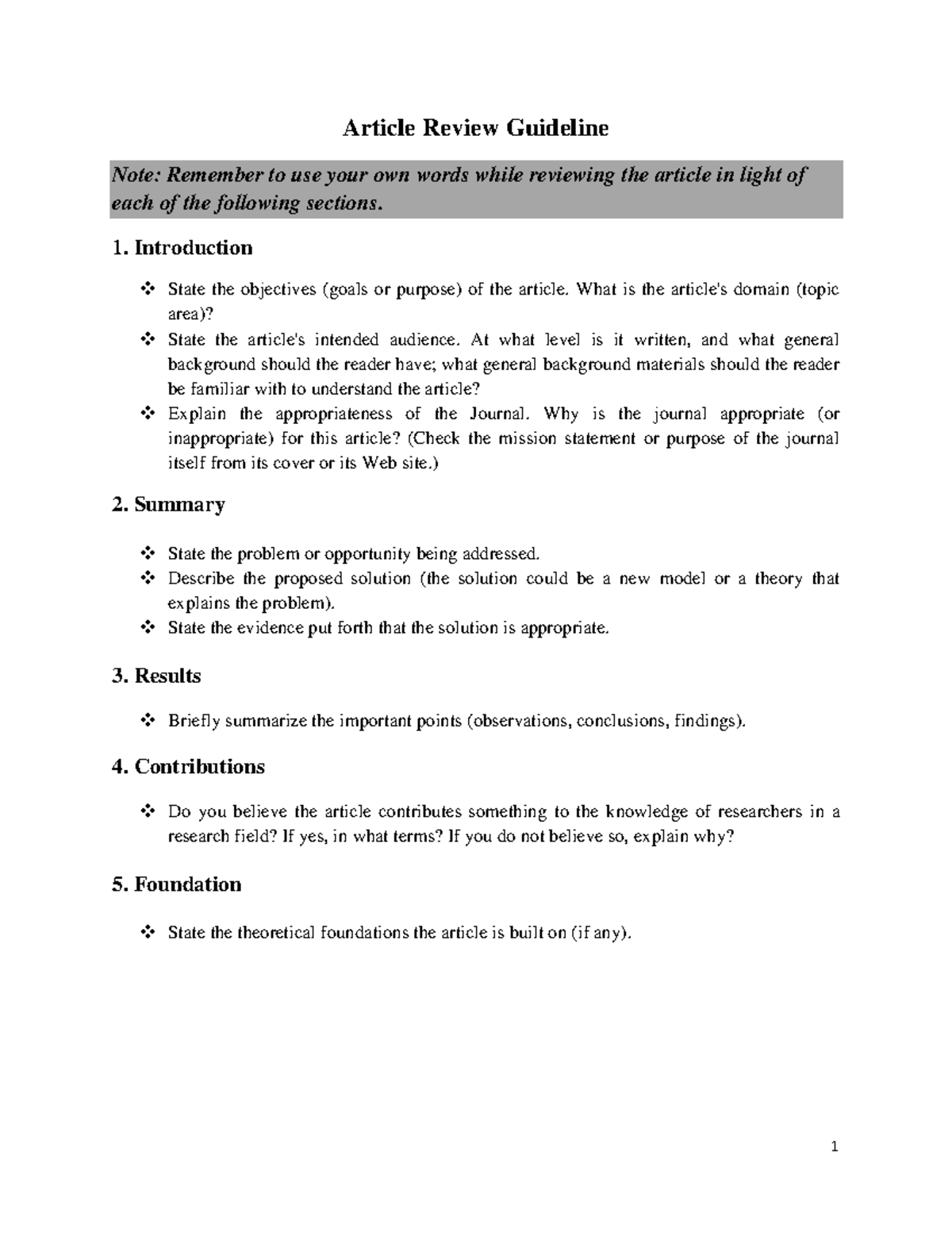 Article Review format - wind energy resources - 1 Article Review ...