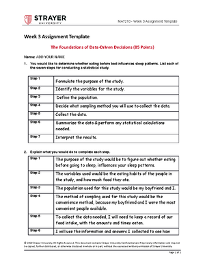 [Solved] Seven steps for conducting a statistical study Step 1 Identify ...
