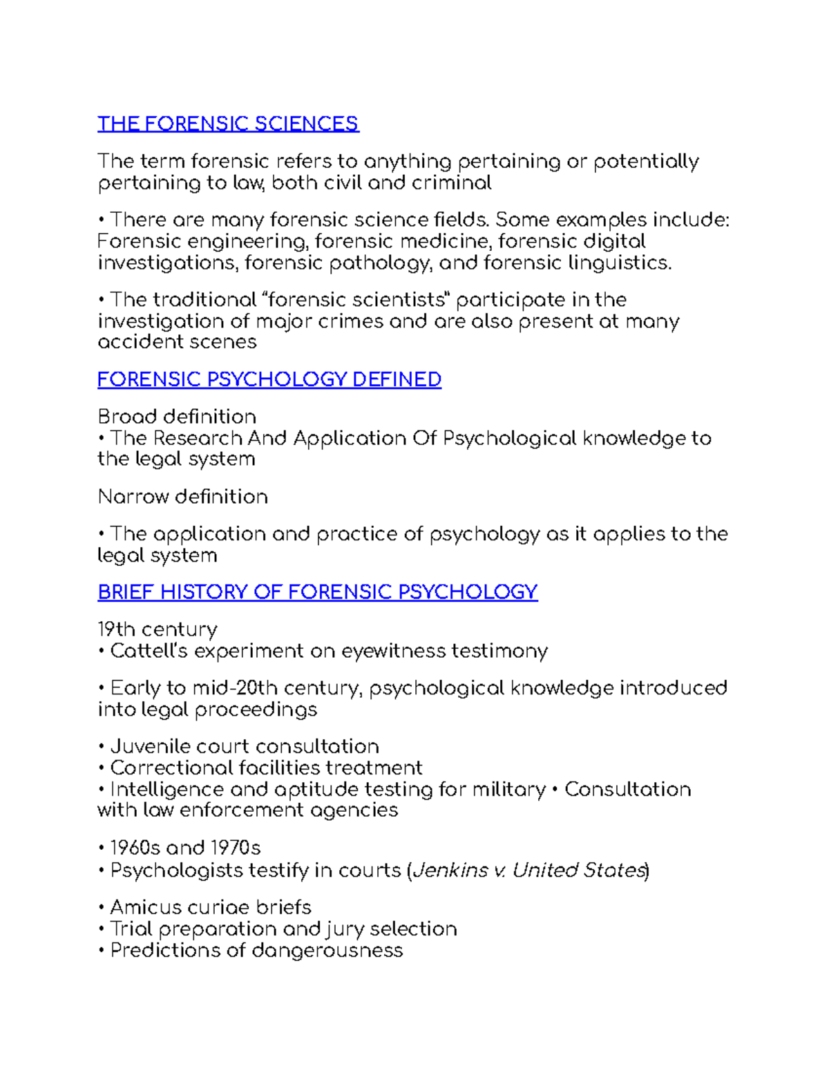Chapter 1- Introduction to Foresnic Psychology - THE FORENSIC SCIENCES ...
