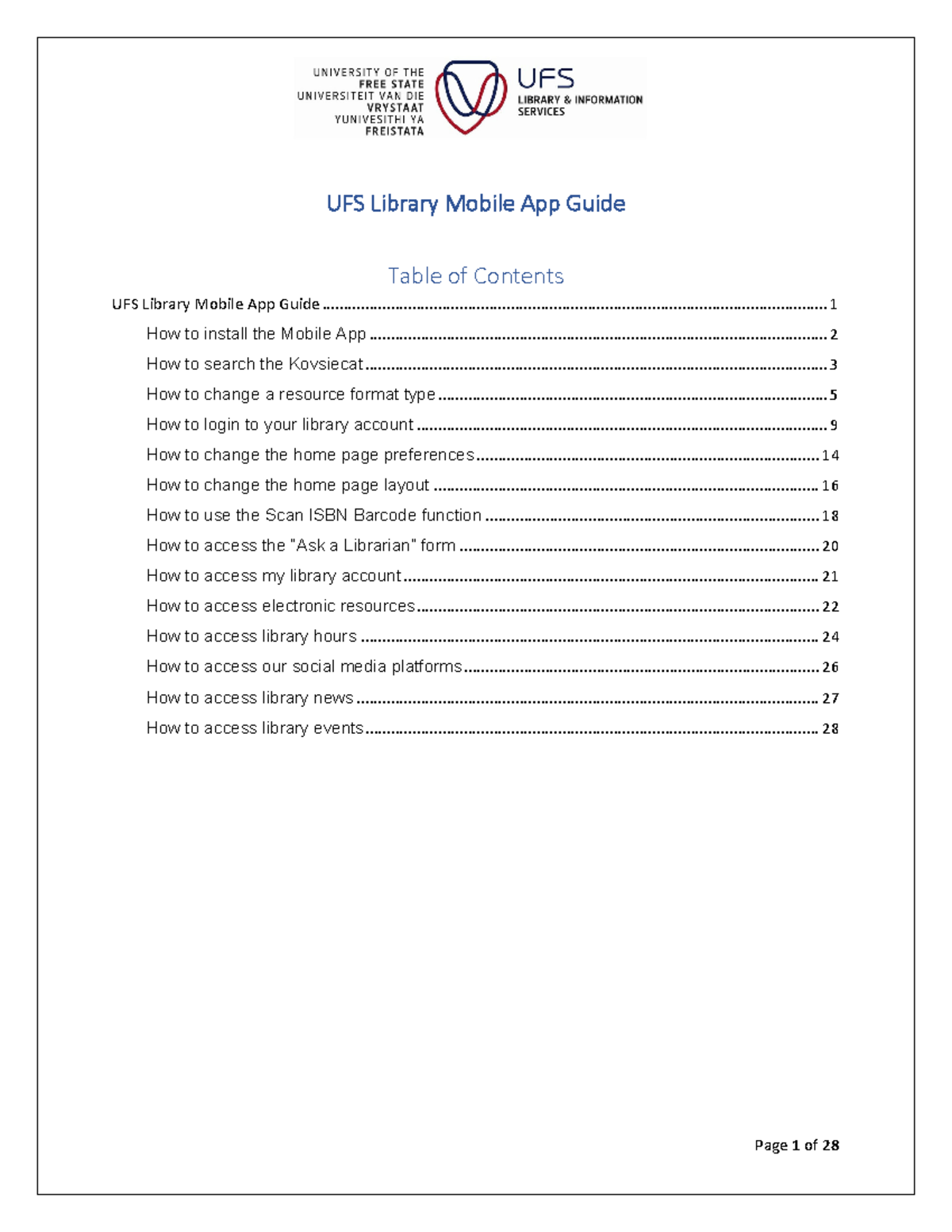 Ufs library mobile app guideline v1 1 - UFS Library Mobile App Guide ...
