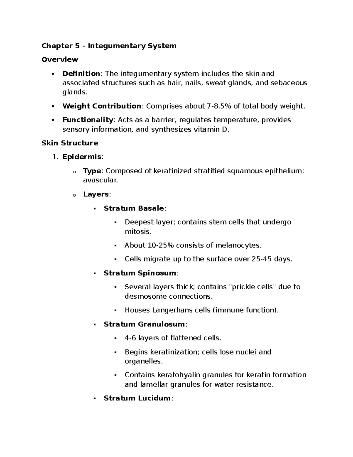 Chapter 5 - Integumentary System - Chapter 5 - Integumentary System ...