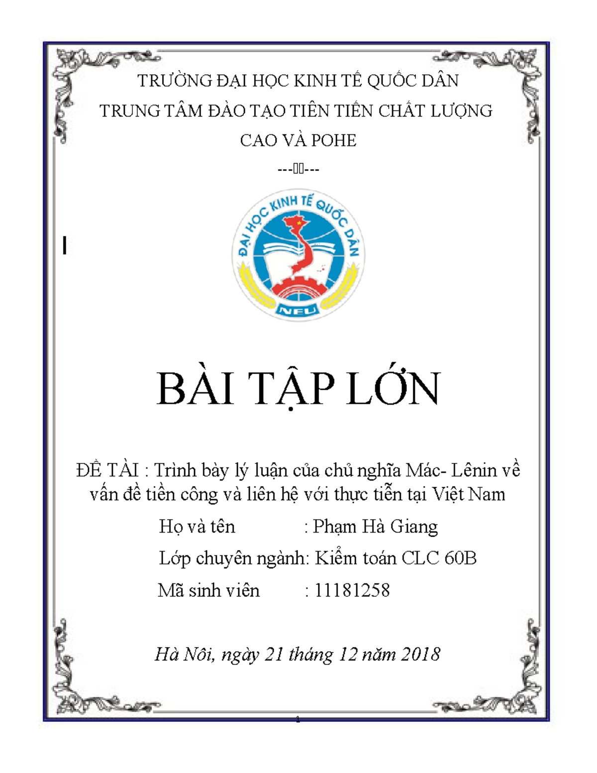 Ti n c ng - lttctt neu - TRƯỜNG ĐẠI HỌC KINH TẾ QUỐC DÂN TRUNG TÂM ĐÀO TẠO TIÊN TIẾN CHẤT LƯỢNG ...