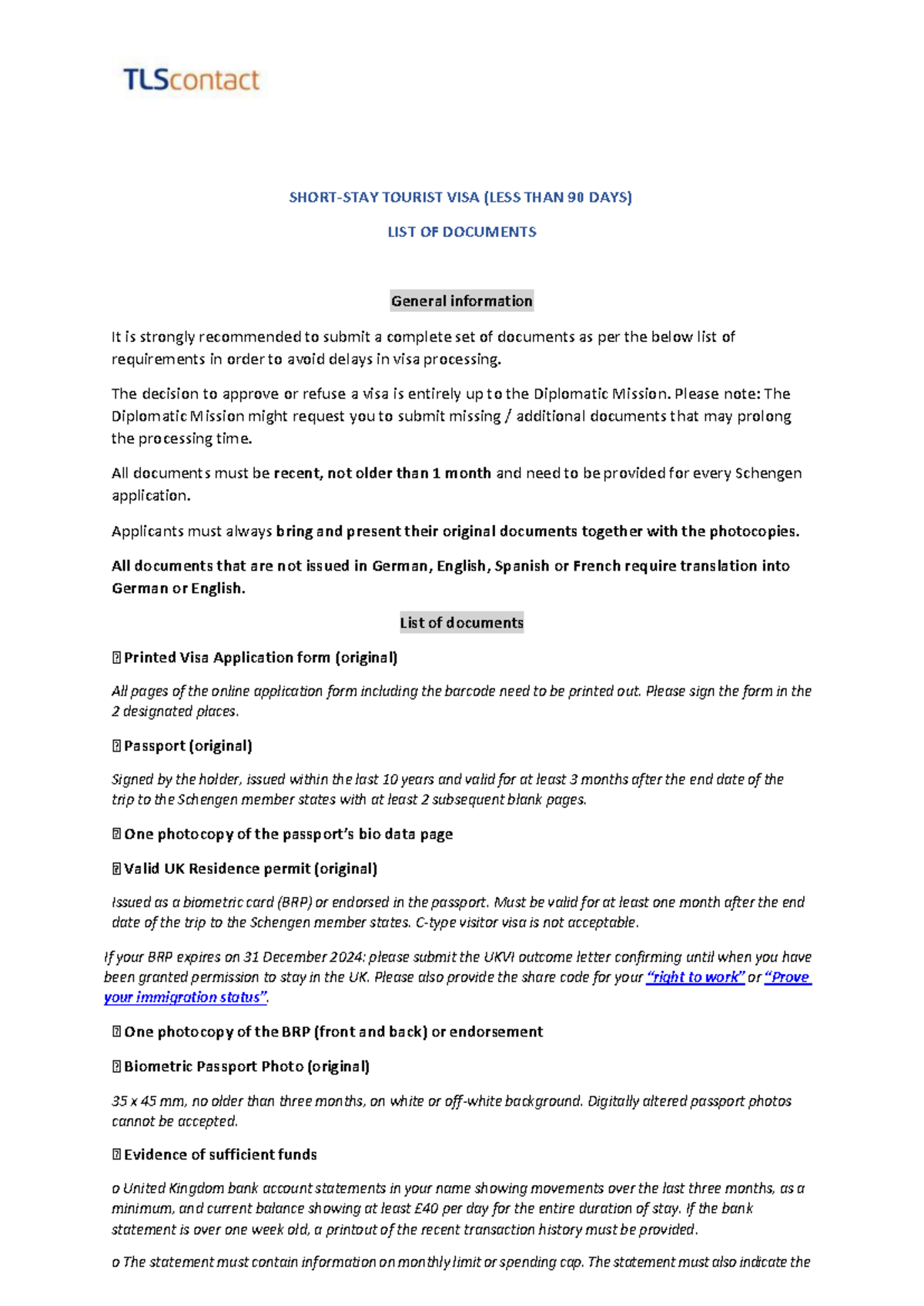 Visa type document tourism 2 - SHORT-STAY TOURIST VISA (LESS THAN 90 ...