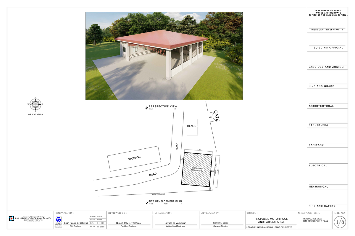 Motorpool- Corrected-PLAN - GATE GENSET STORAGE ROAD ROAD 2. 2. 1 ...