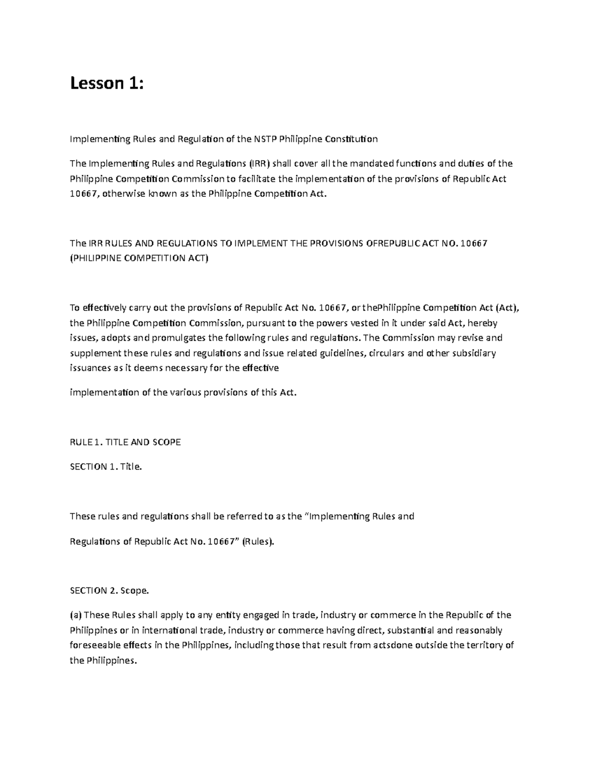 Module-1 - Lecture notes 1 - National Service Training Program 2 ...