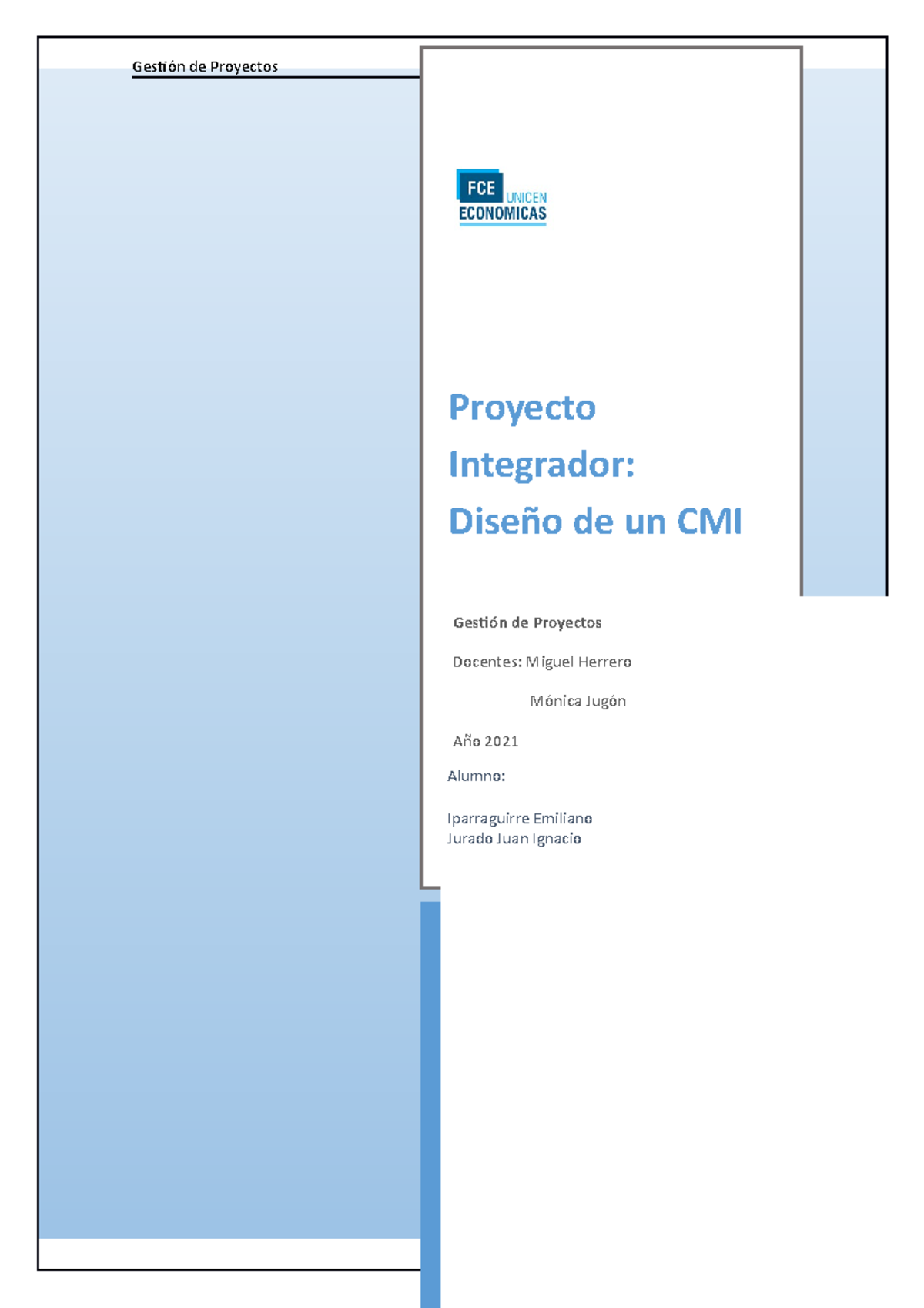 Proyecto Integrador - Diseño de un BSC 27 - Gestión de Proyectos ...