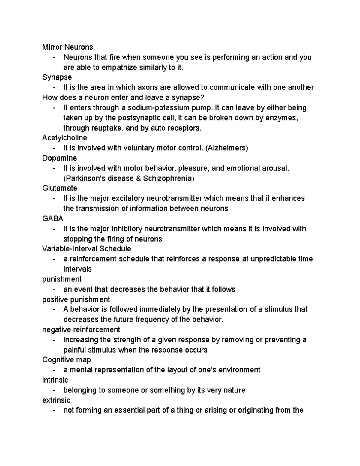 Aaaaa psychology 563 - Definitions and notes taken directly from ...