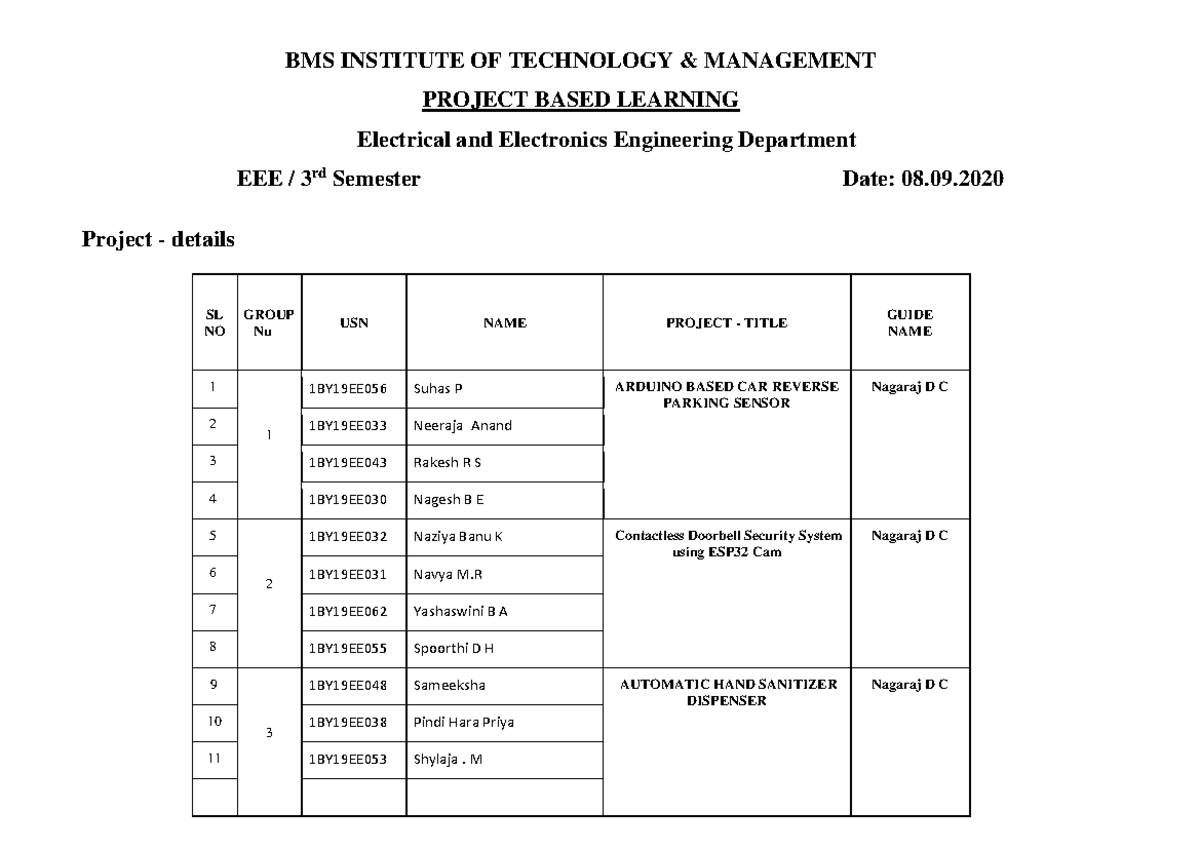 EEE OPEN DAY Projects - so much useful - BMS INSTITUTE OF TECHNOLOGY ...